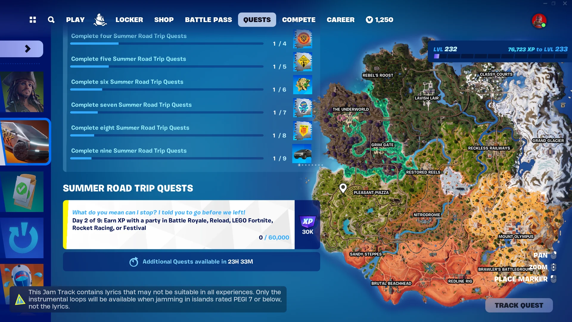 Fortnite Summer Road Trip: прохождение квеста и награды