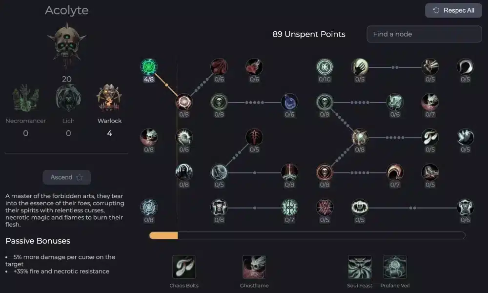 Last Epoch 1.1: ranking de clases y maestrías