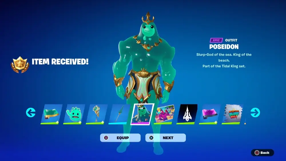 Skin Poseidon no Fortnite — poder mitológico nas batalhas