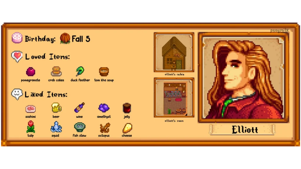 Elliott Stardew Valley: The Ultimate Character Guide
