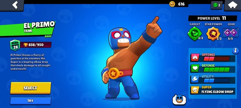 El Primo в Brawl Stars: Умения, Лучшие Постройки и Скины