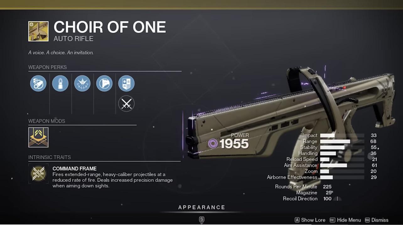 Destiny 2 Choir of One: Weapon Overview and How to Get It