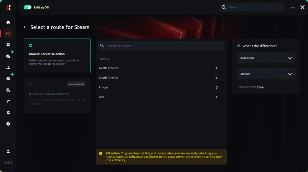 Steam lag fix with Exitlag