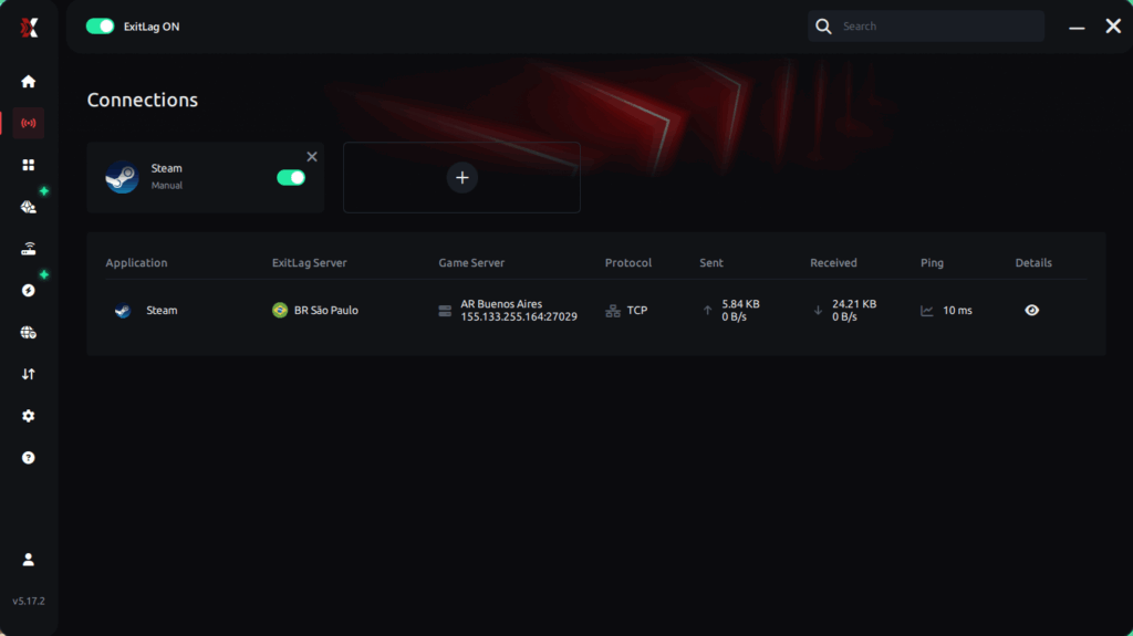 Steam lag fix with Exitlag