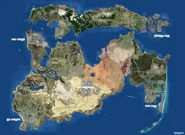نظرة عامة على خريطة GTA V: التصميم والمناطق