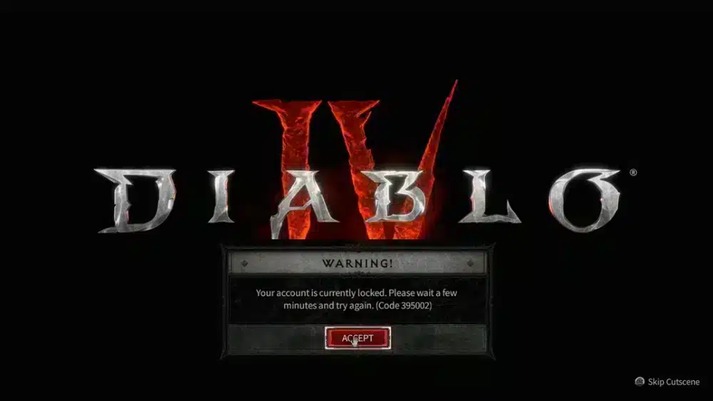 Diablo 4 Code 395002: حل مشكلة قفل الحساب