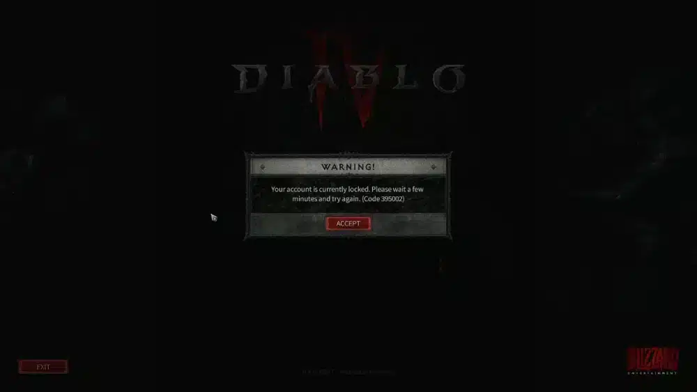 Diablo 4 Code 395002: حل مشكلة قفل الحساب