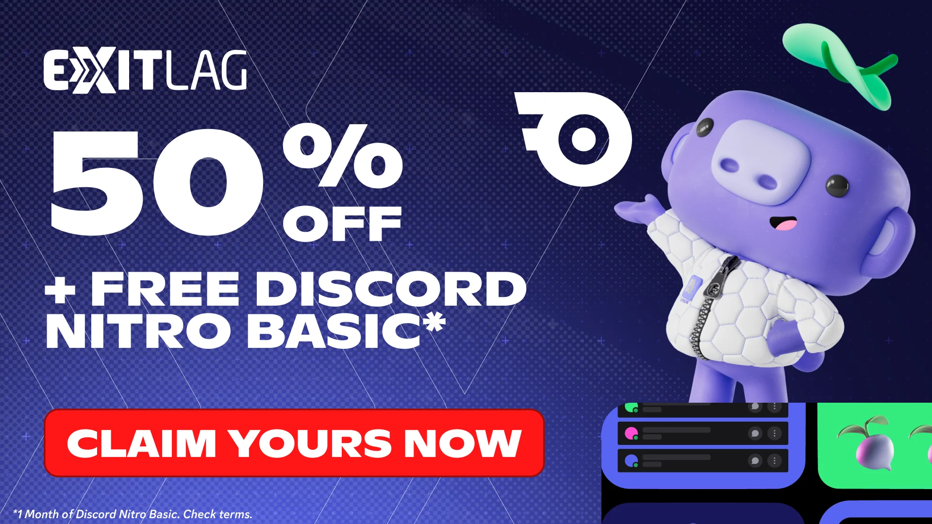 Free Discord Nitro and ExitLag 50% off! Check the details here ...
